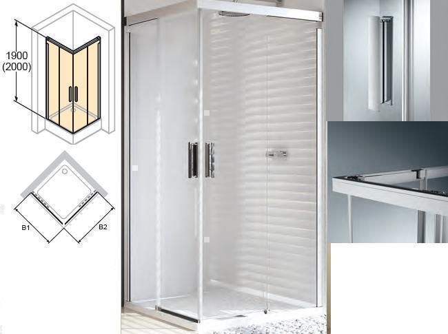 Kabina prysznicowa Huppe DESING PURE narożna drzwi skrzydłowe ...