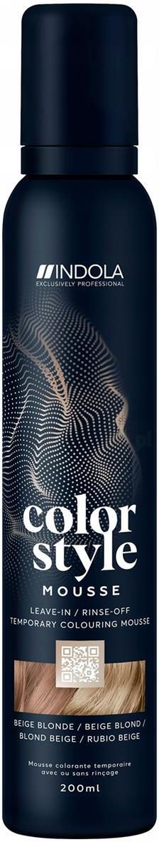 Indola Semi-Permanent Hair Colour Color Style Mousse Pearl Beige 200 ml ...