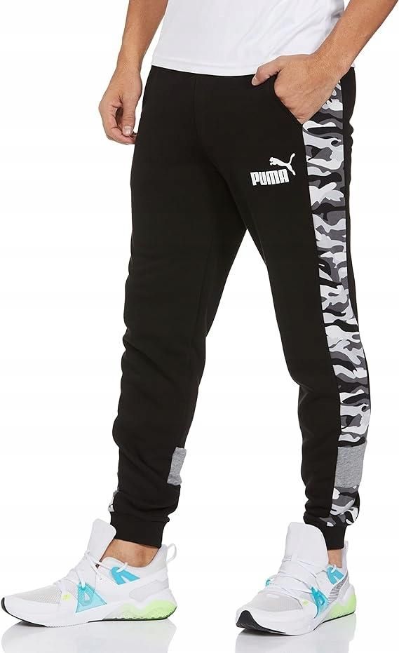 2955 Spodnie Puma Męskie Dresowe Bawełniane Dresy Czarne Moro XL - Ceny ...