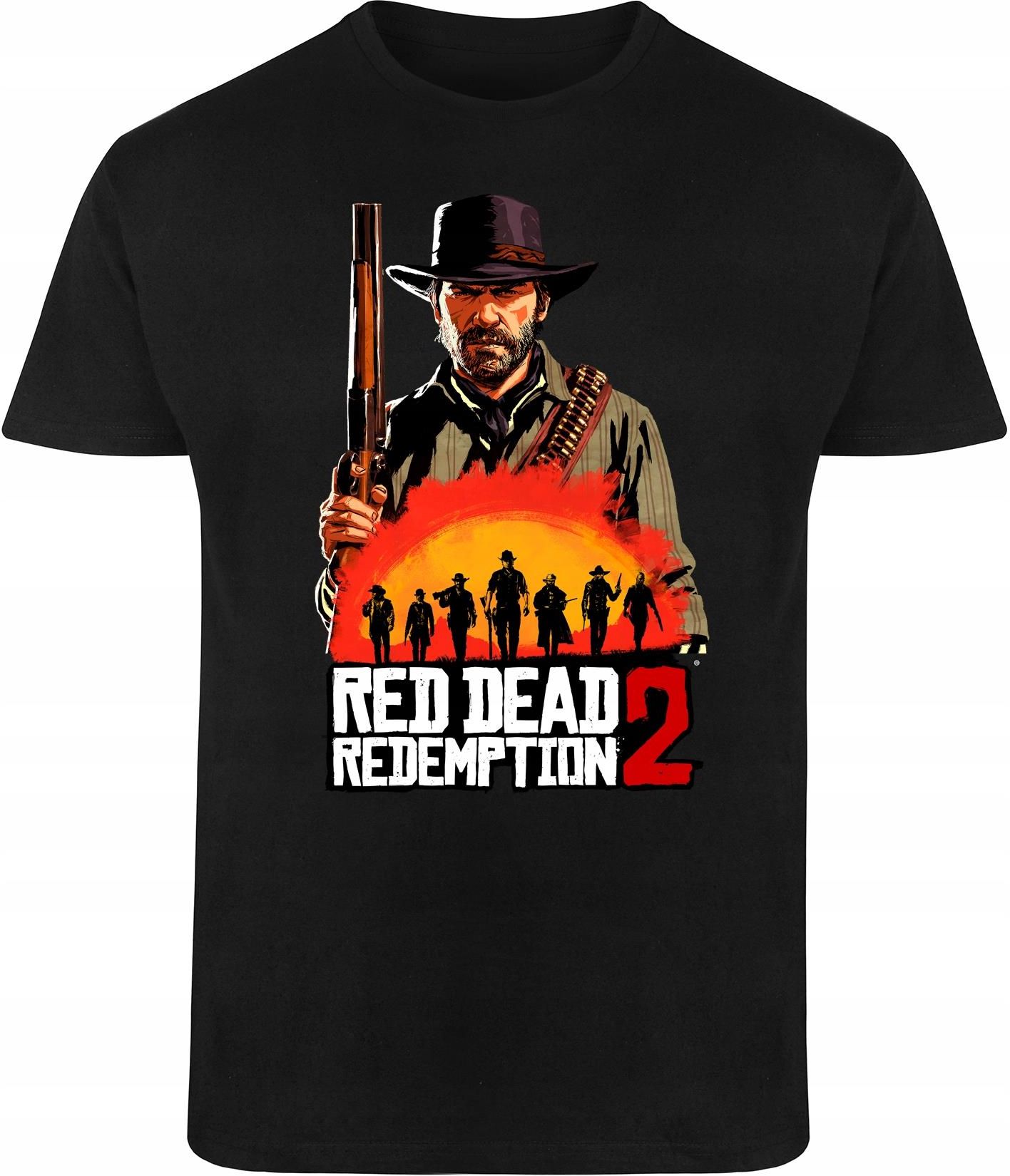 T-shirt Męski Red Dead Redemption 2 Gra Rdr 2 Koszulka Czarna R-l A494 ...