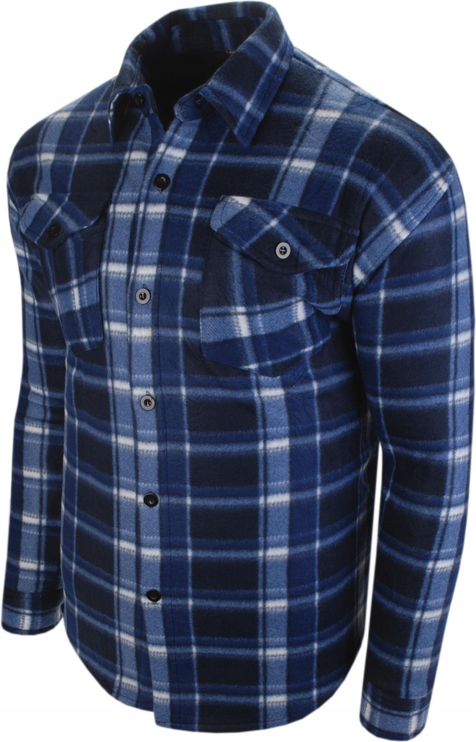 L-Bluza -koszula polarowa gruba ocieplana z dwoma kieszeniami DU22-TX-1 ...