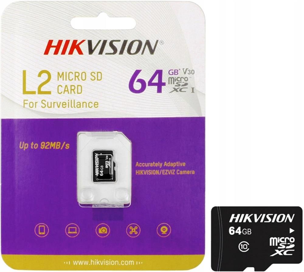 Karta pamięci do aparatu Hikvision Oryginalna MicroSD 64GB do ...