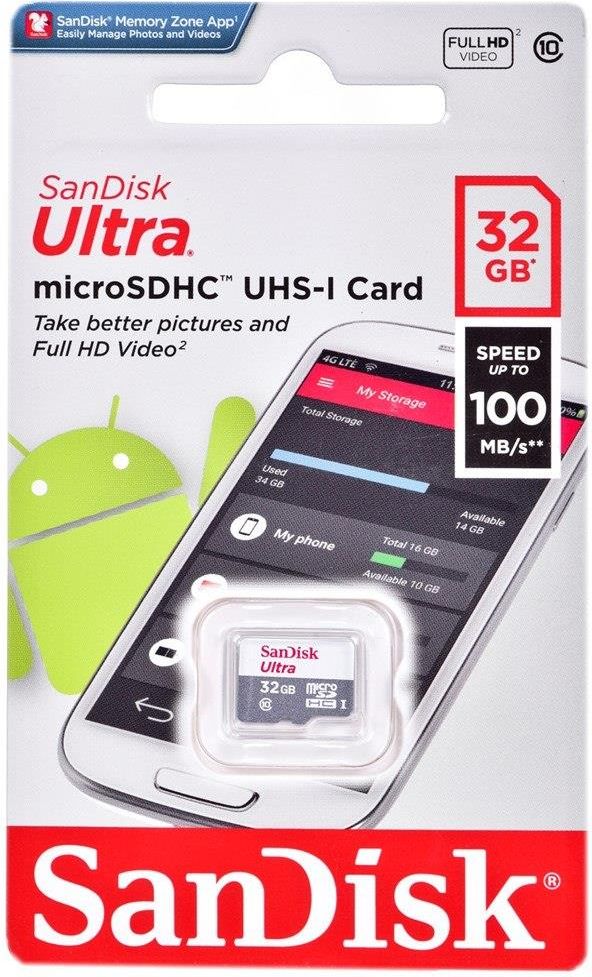 Karta pamięci do aparatu Sandisk ULTRA microSDHC 32GB 100MB/s - Ceny i opinie na Ceneo.pl