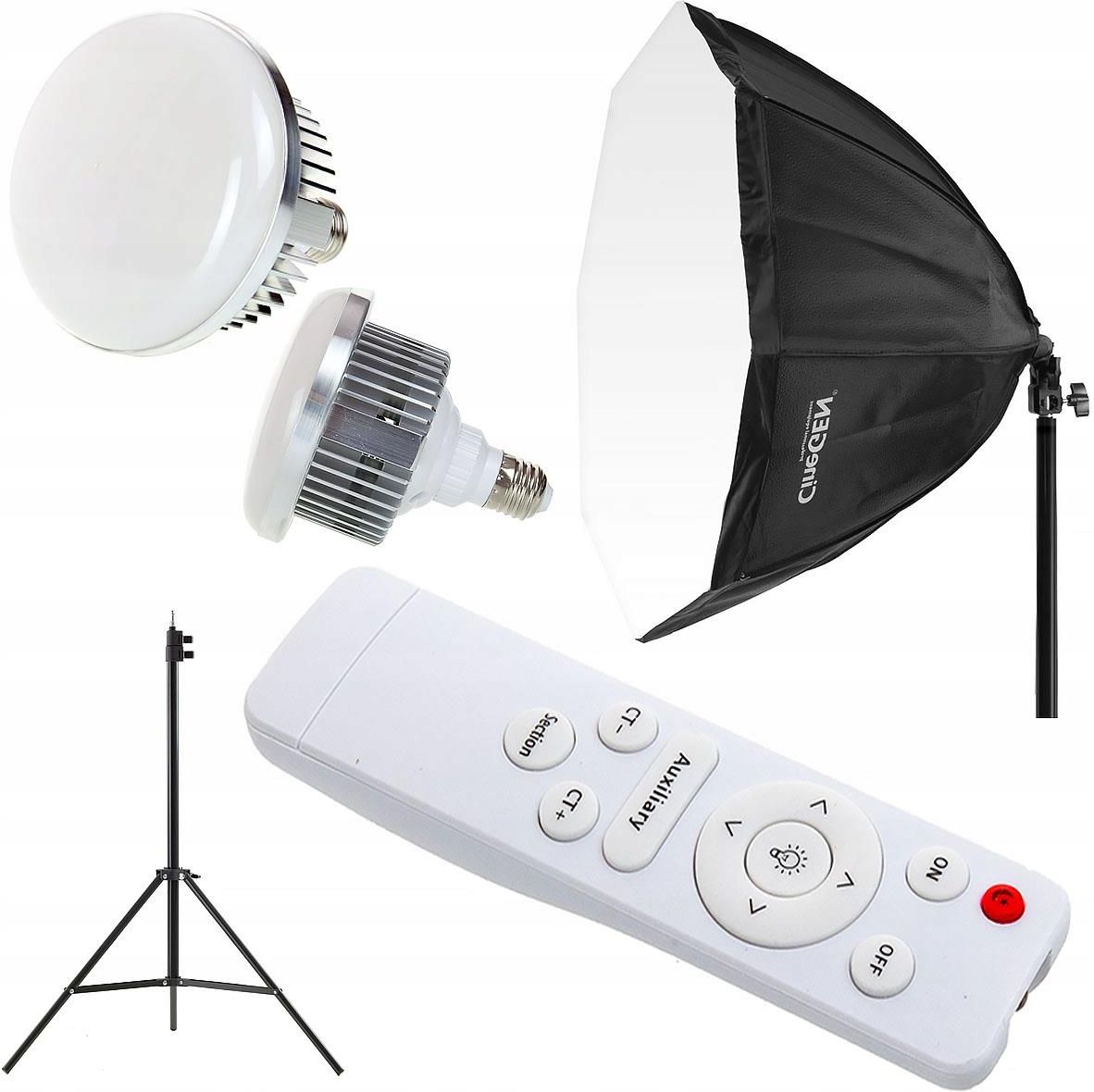Cinegen Lampa Softbox Octa 90 50W/100W Led 802Zestaw Softbox Okta 90Cm ...