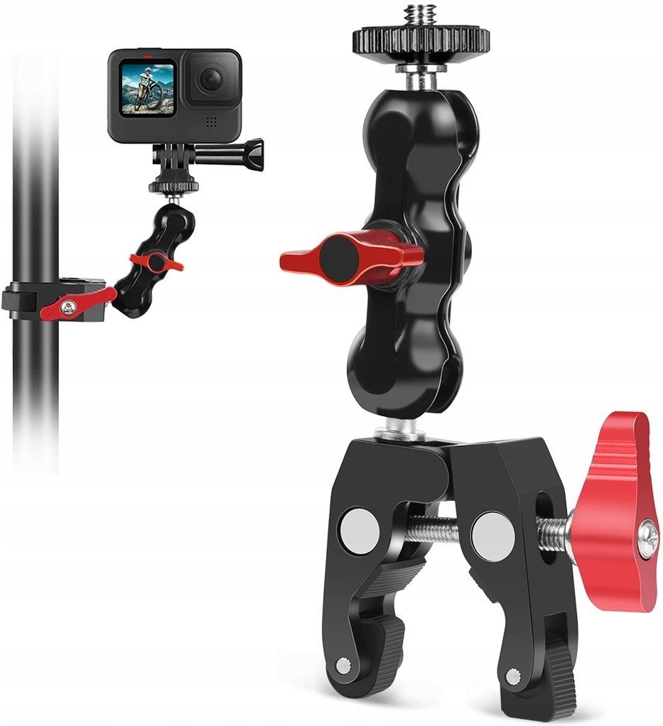 Puluz Uchwyt Crab Clamp Magic Arm Obrotowy do Aparatu GoPro Zacisk na ...