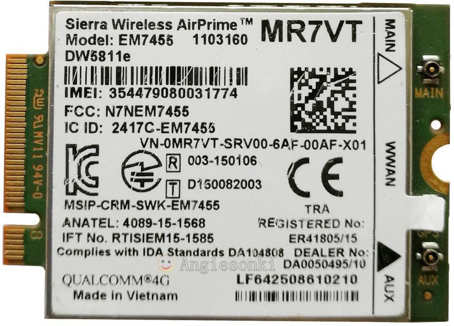 Podzespoły do laptopa Dell Wwan Card 4G Lat. E5270/E5570 (DELLDW5811E ...