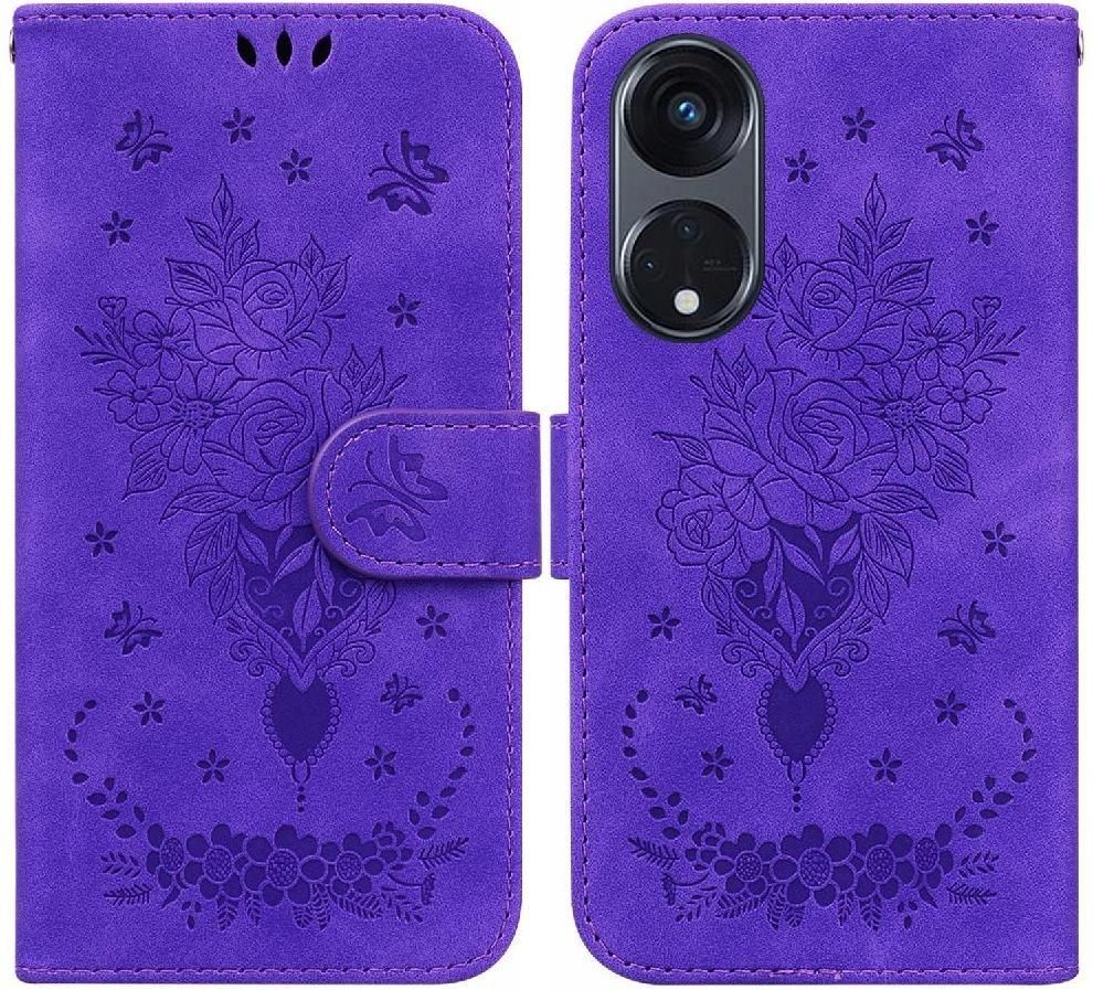 Sprawa Dla Oppo Reno 8T 5G Emboss Kwiaty Róży Flip Pu Skórzany ...
