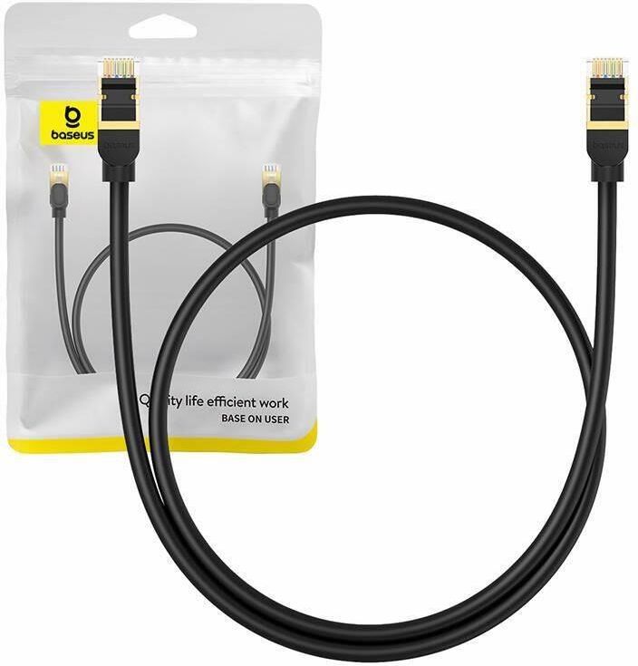 Baseus Kabel Sieciowy 0 5M Kat 8 Ethernet Rj45 40Gbps Czarny - Etui na ...