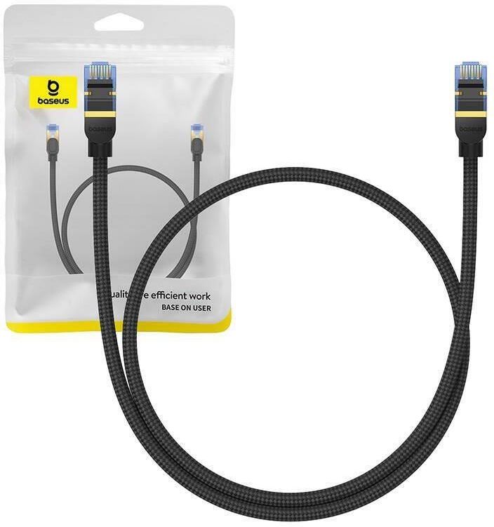 Baseus Kabel Sieciowy 0 5M W Oplocie Kat 7 Ethernet Rj45 10Gbps Czarny ...