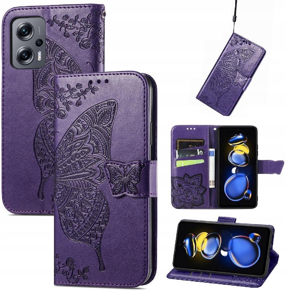 Case For Redmi Note 11T Wallet Butterfly Business Multi Color Wing ...