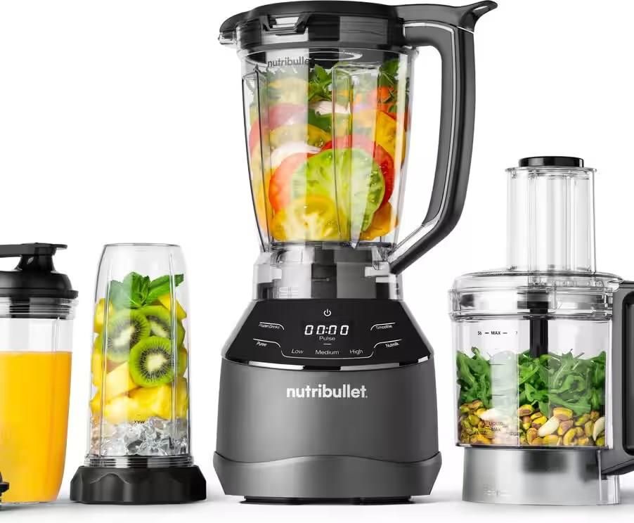 Blender Smoothie Maker NutriBullet Smart Touch Triple Prep System Blender 1500W, Black, Full ...