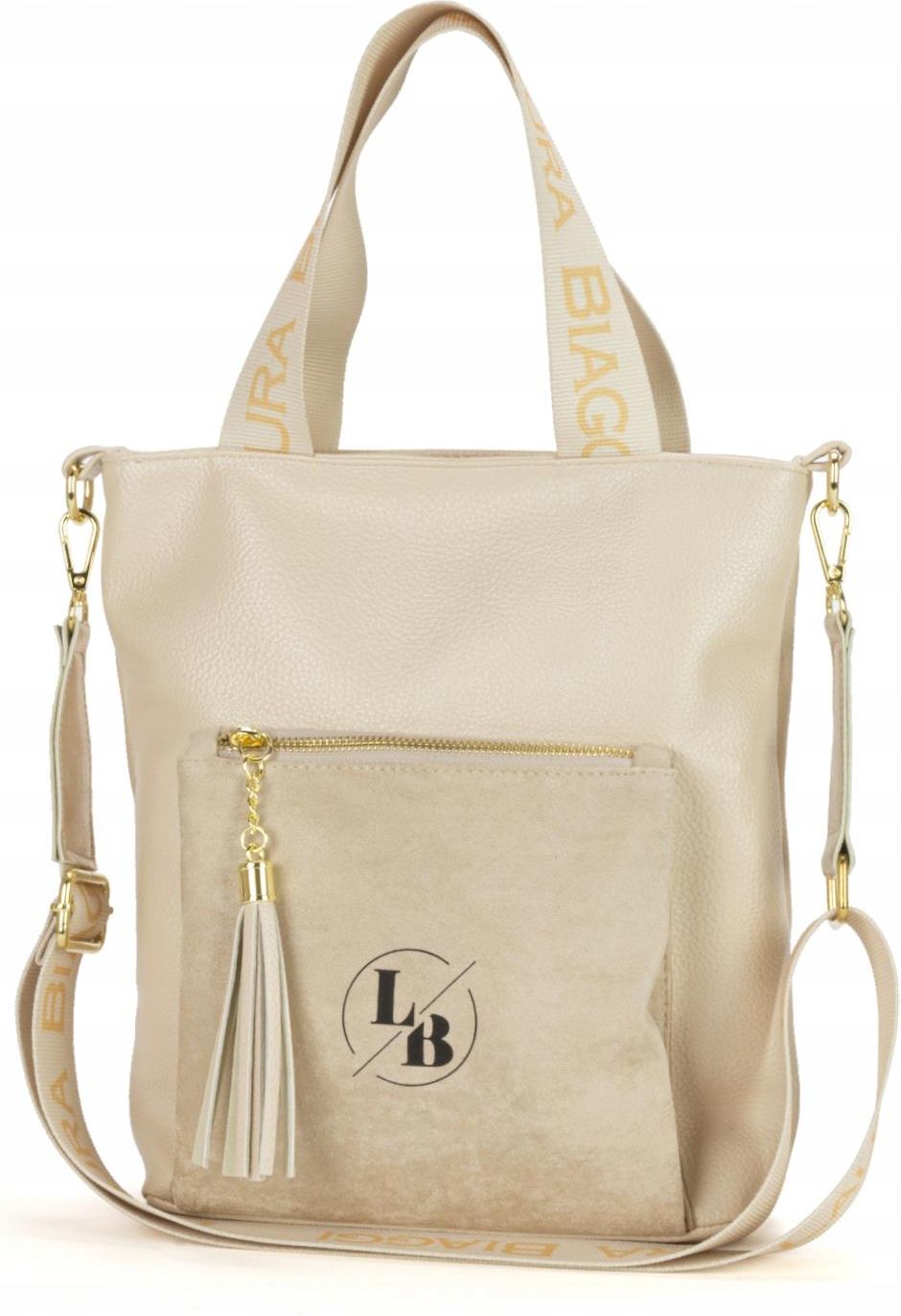 Torebka Damska Shopper Listonoszka A4 Laura Biaggi Torba Na Ramię Z Paskiem - Ceny i opinie ...