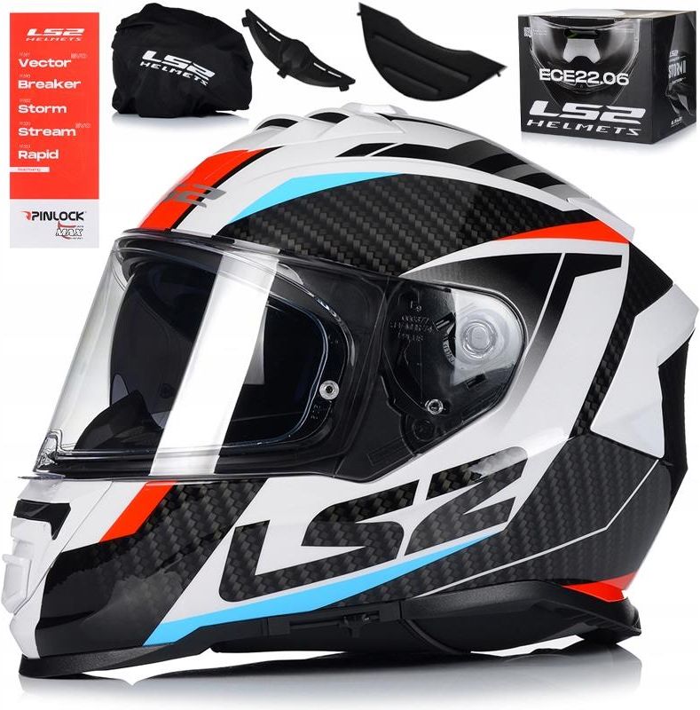 Kask motocyklowy Ls2 Ff800 Storm Ii Racer + Pinlock Blenda Ecer 22.06 ...
