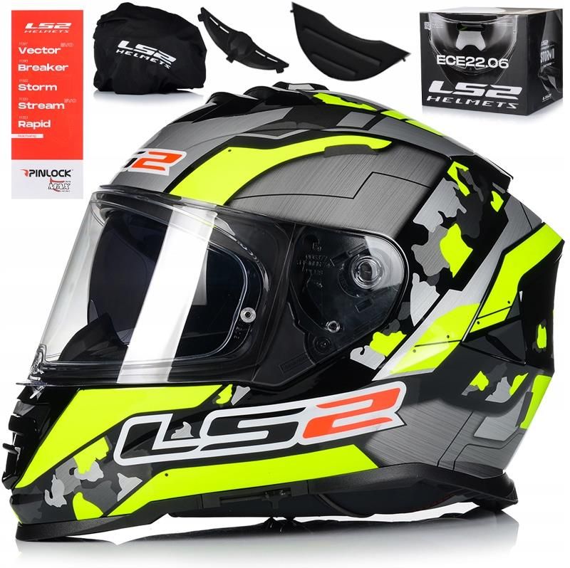 Kask motocyklowy Ls2 Ff800 Storm Ii Cyborg + Pinlock Blenda Ecer 22.06 ...