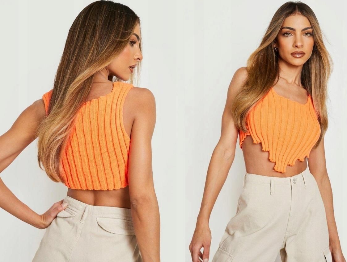 Boohoo Prążkowany Crop Top Asymetryczny S/m - Ceny i opinie - Ceneo.pl