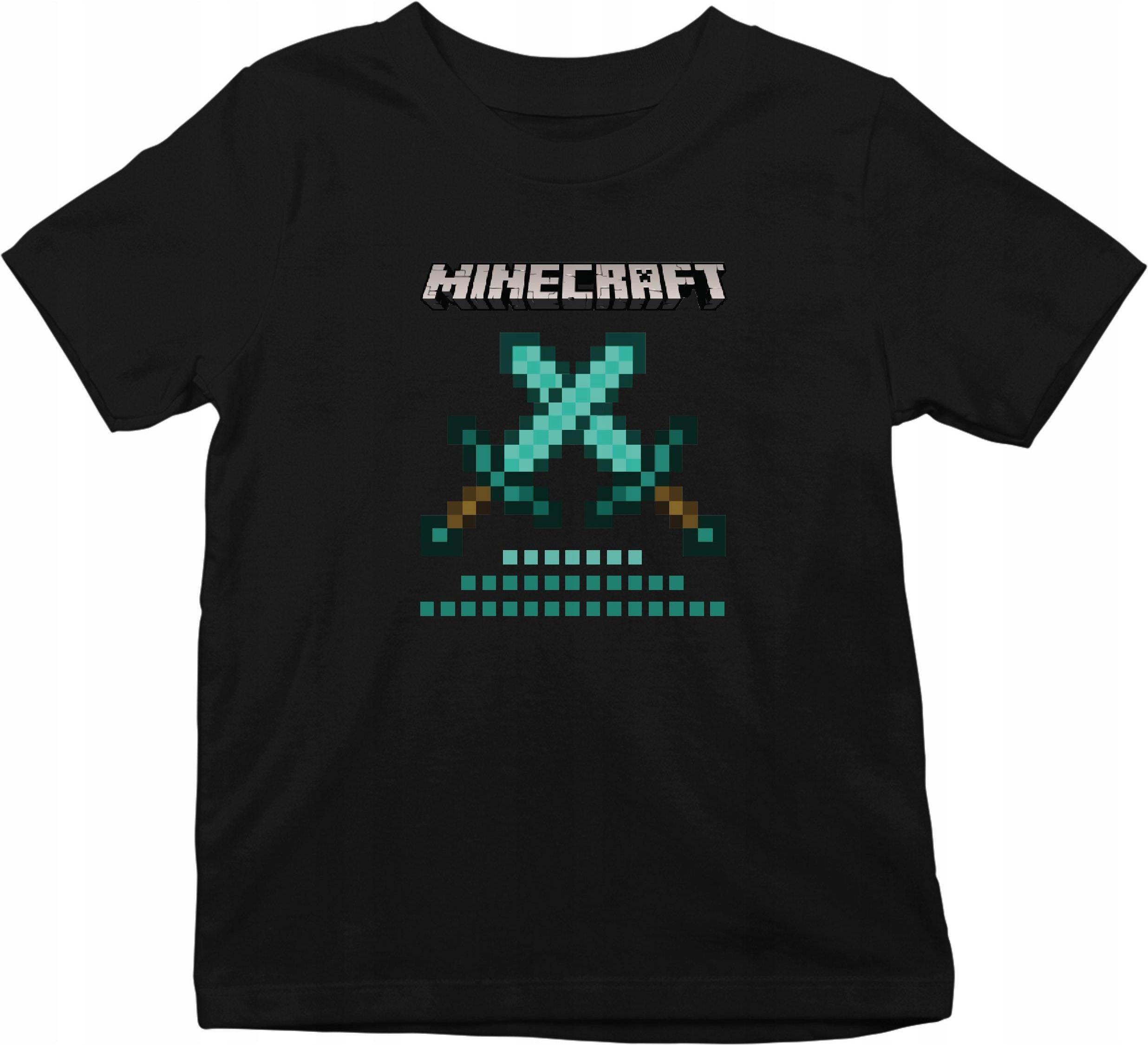 T-shirt Koszulka Dziecięca Bawełniana Z Nadrukiem Z Bajki Minecraft 116 ...