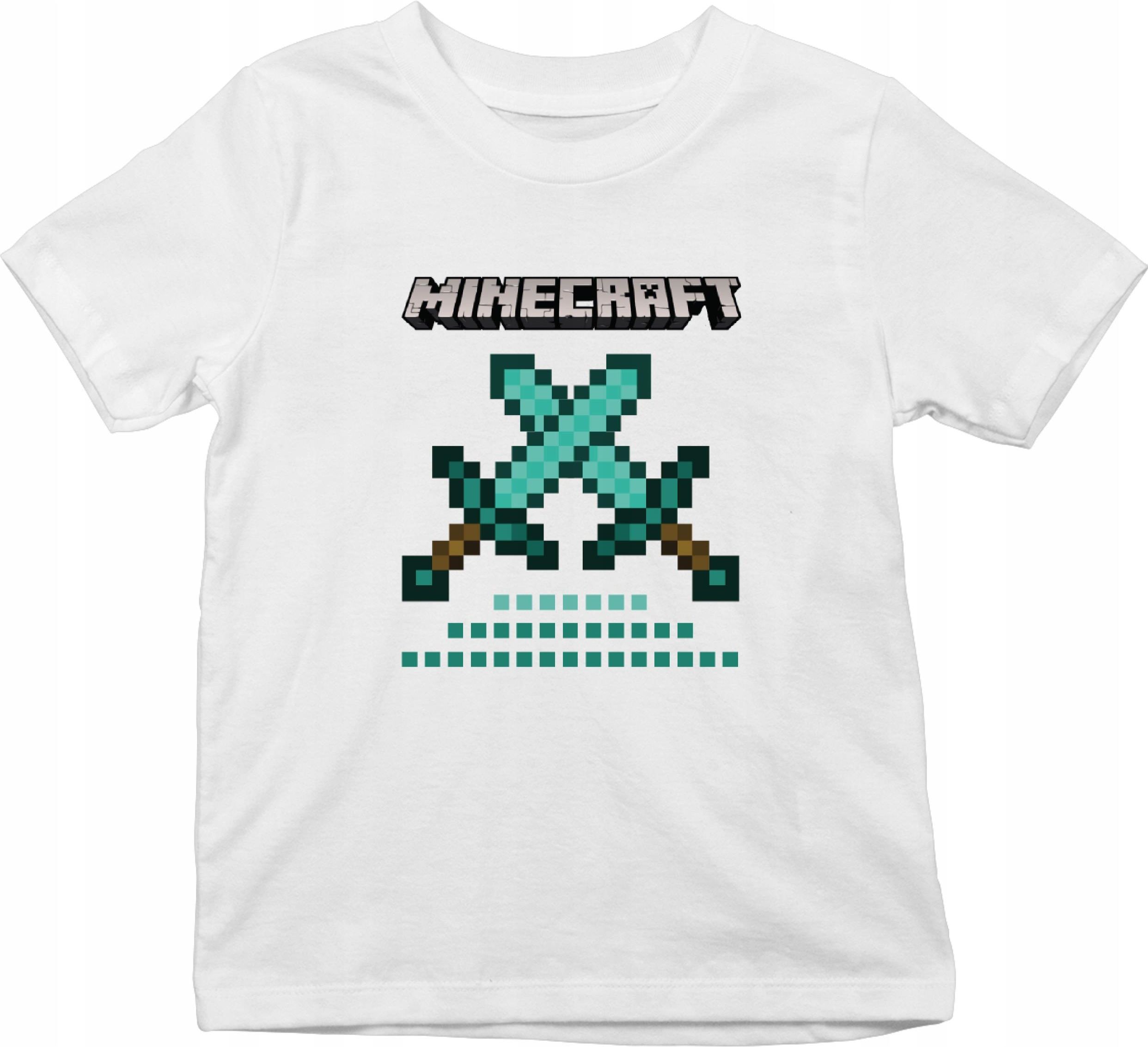 T-shirt Koszulka Dziecięca Bawełniana Z Nadrukiem Z Bajki Minecraft 128 ...