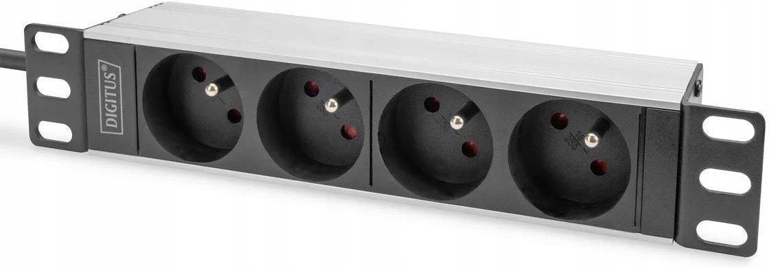 Listwa zasilająca Digitus Aluminiowa 1U Pdu 254 Mm 10Inch Rack Mount 4X ...