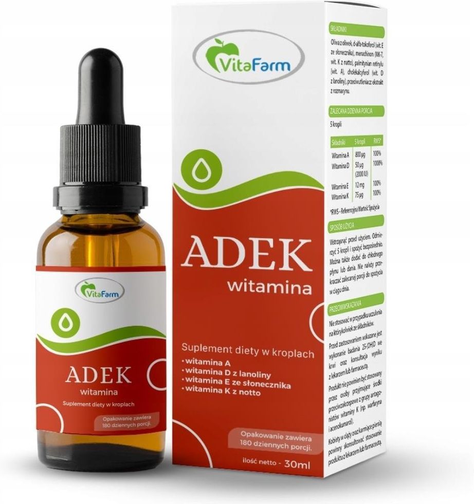 Vitafarm Witamina Adek Krople 30Ml - Opinie i ceny na Ceneo.pl