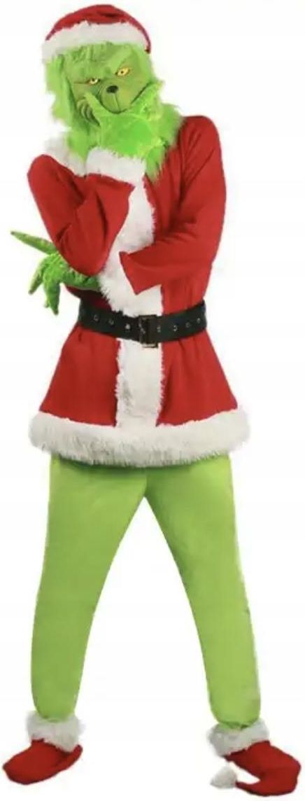 Strój Kostium Grinch Dla Dorosłych Maska Cosplay Duży Święta 180 90Cm ...