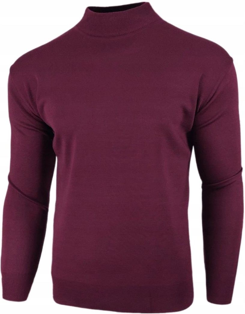 Półgolf męski Klasyczny Sweter Golf Bordowy Wełna r. L - Ceny i opinie ...