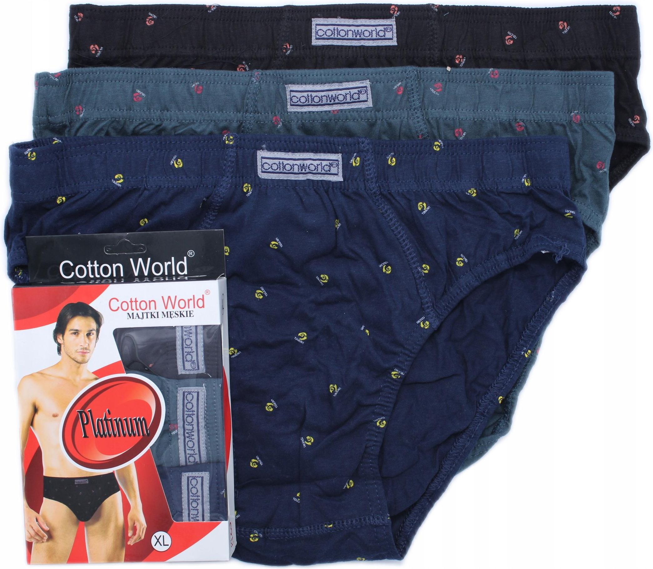 Slipy Męskie bawełna Cotton World 3 szt.- XL - Ceny i opinie - Ceneo.pl