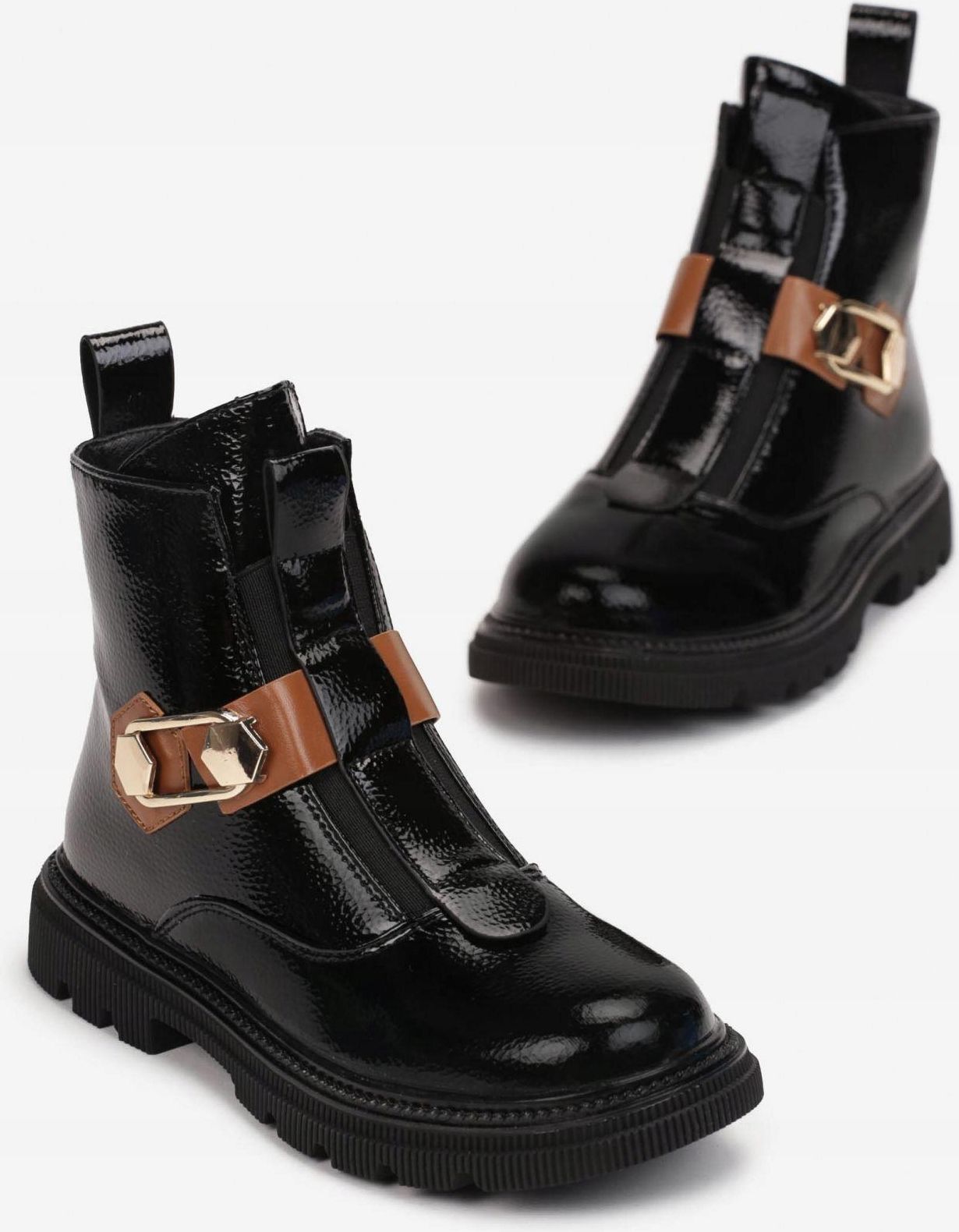 Born2Be Czarne lakierowane Botki 34 Zima Ekoskóra - Ceny i opinie ...