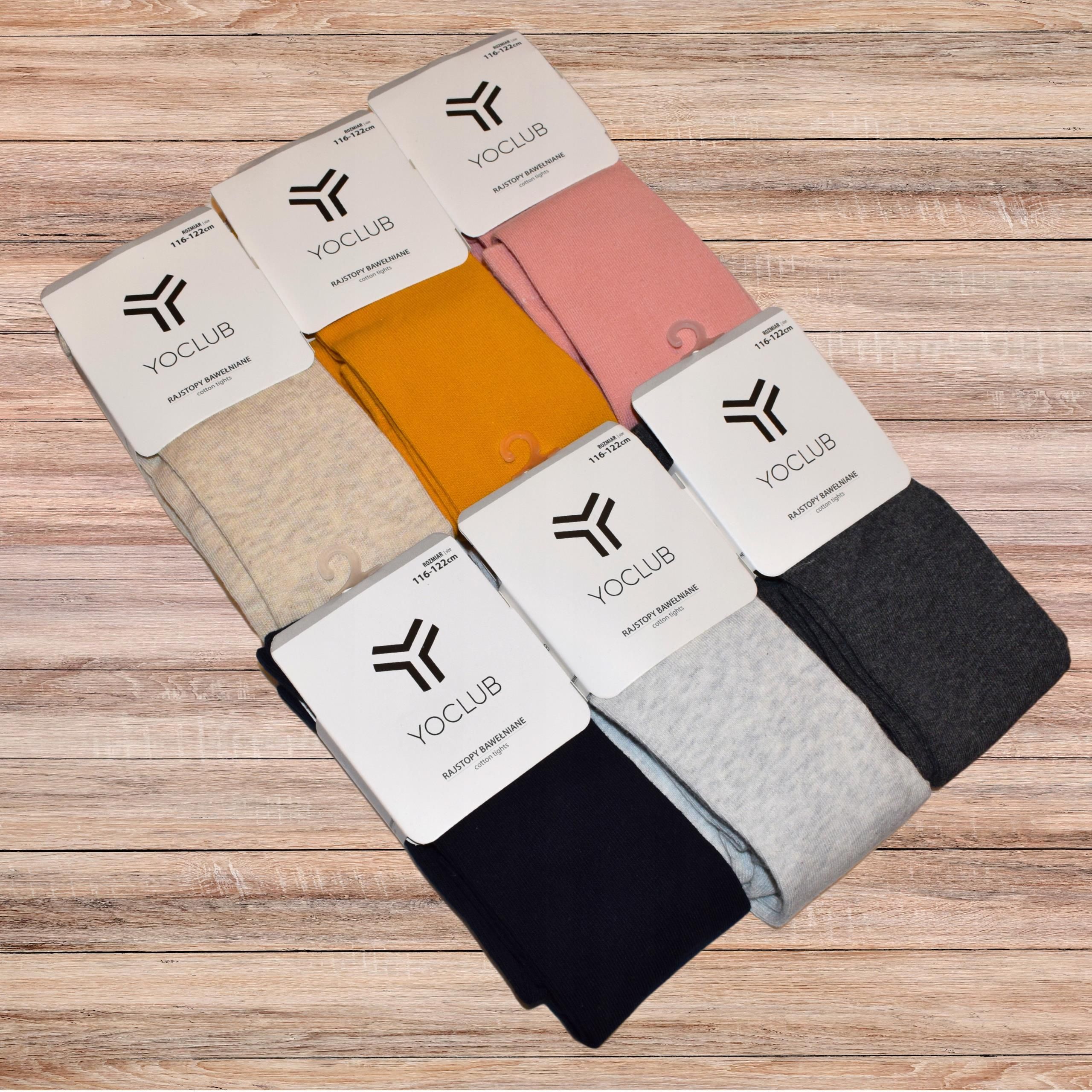 6-pak Rajstopy Bawełniane Dziecięce Kryjące Gładkie Rajtuzy Ciepłe 140/ ...