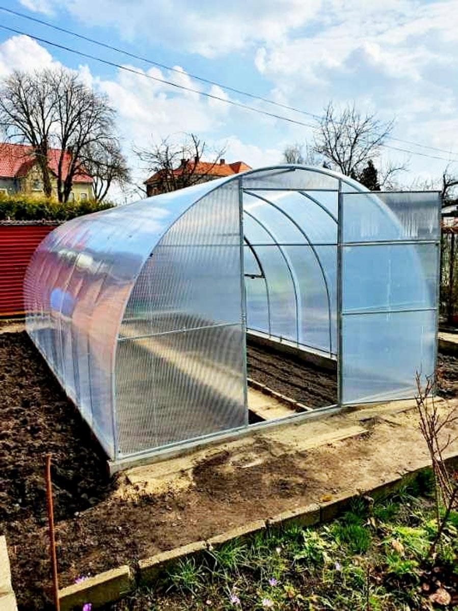 Szklarnia ogrodowa z poliwęglanu 6 mm Estreya 3x8 m profil 20x20mm ...