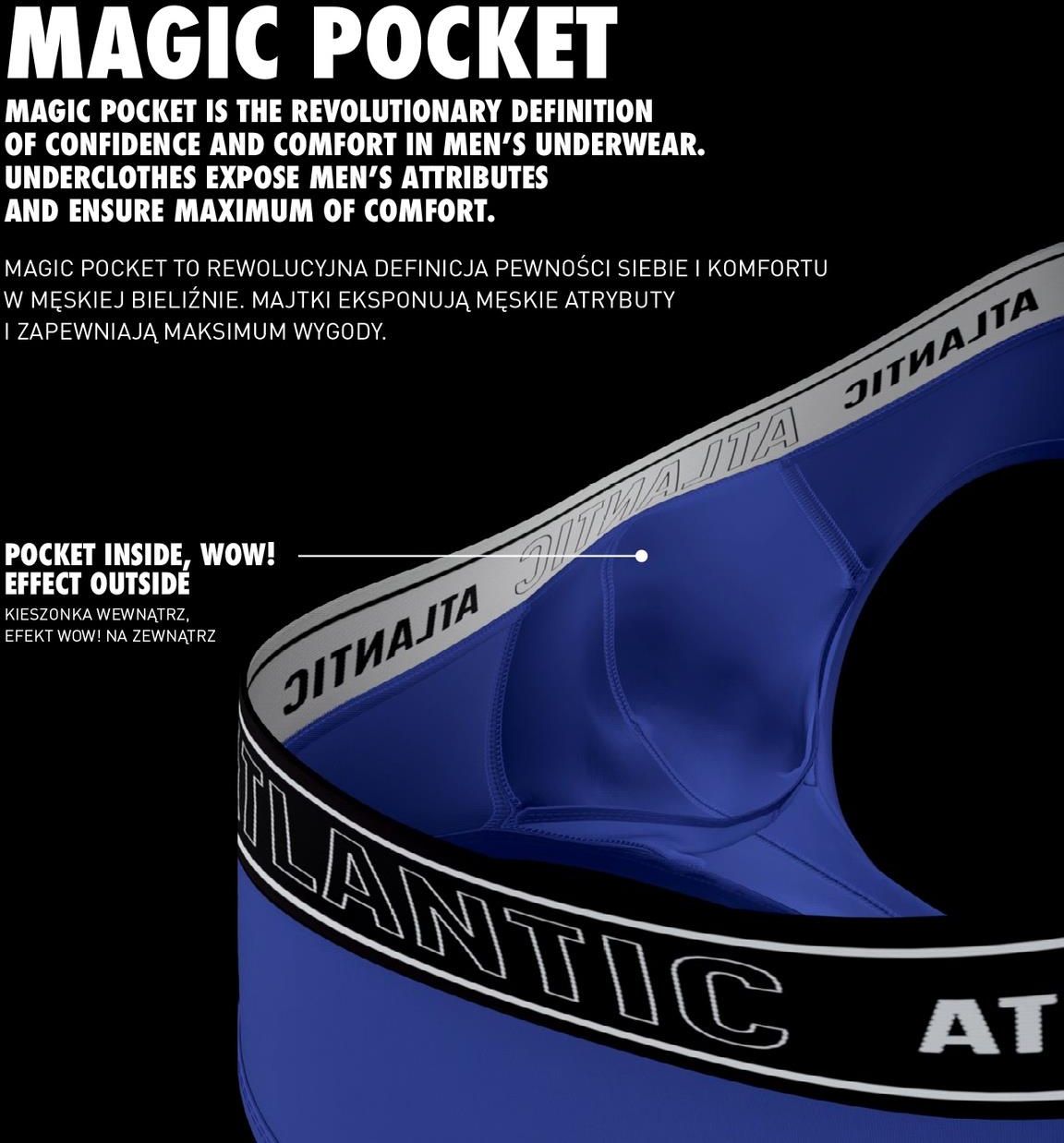 Majtki Meskie slipy typu tanga Magic Pocket unosi męskość Atlantic ...
