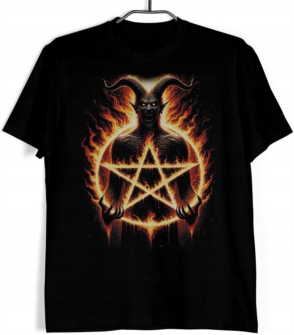 T-shirt koszulka King of Hell Lucifer Fire Pentagram Behemoth Devil ...
