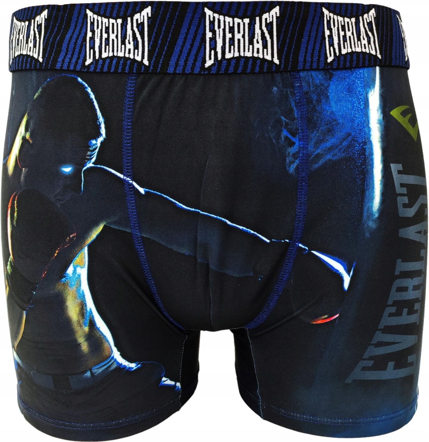 Bokserki męskie z mikrofibry Czarne Box Everlast sportowe na siłownię ...