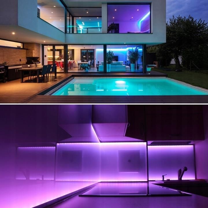 TAŚMA LED 20M Ledy RGB 5050 APLIKACJA Listwa RGBW 230v 12v MOCNA NA ...