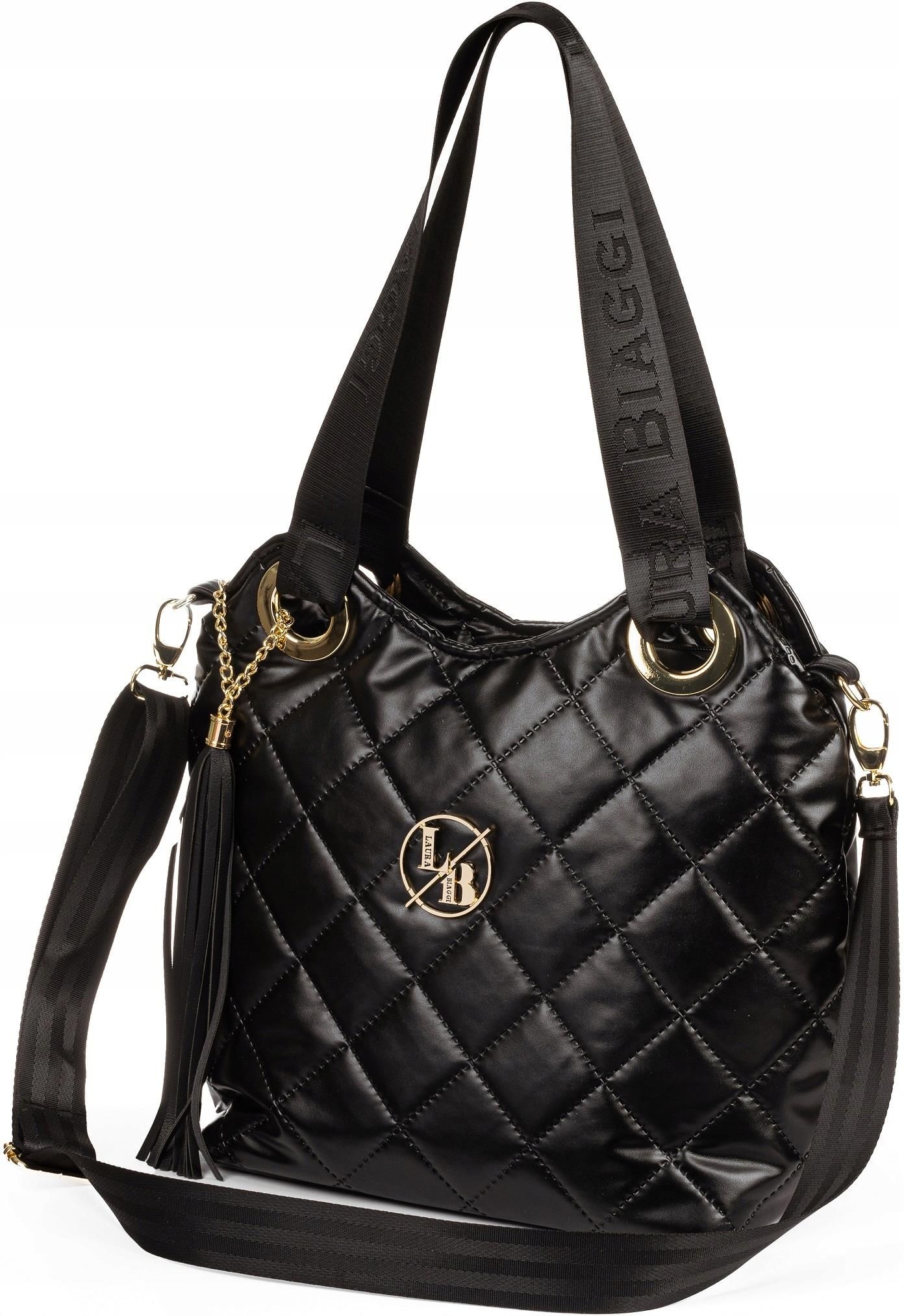 Polska Torba Torebka Laura Biaggi Shopperka Pikowana Worek Listonoszka Eko - Ceny i opinie ...