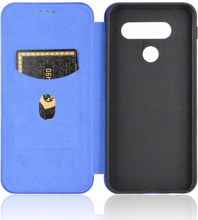 Case For Lg Q70 Magnetic Carbon Fiber Card Insertion Leather Folio Flip ...