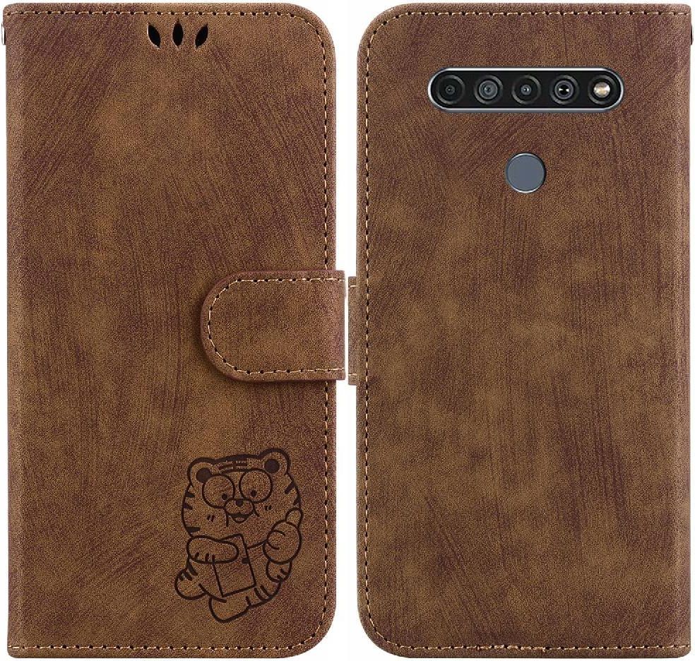 Case For Lg K61 Flip Folio Embossed Cute Tiger Holder Cover Card Pocket ...