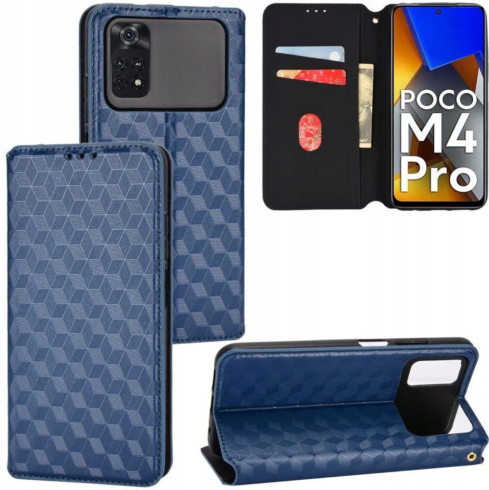 Case For Xiaomi Poco M4 Pro 4G Pu Leather Card Slots Holder Magnetic 3D ...