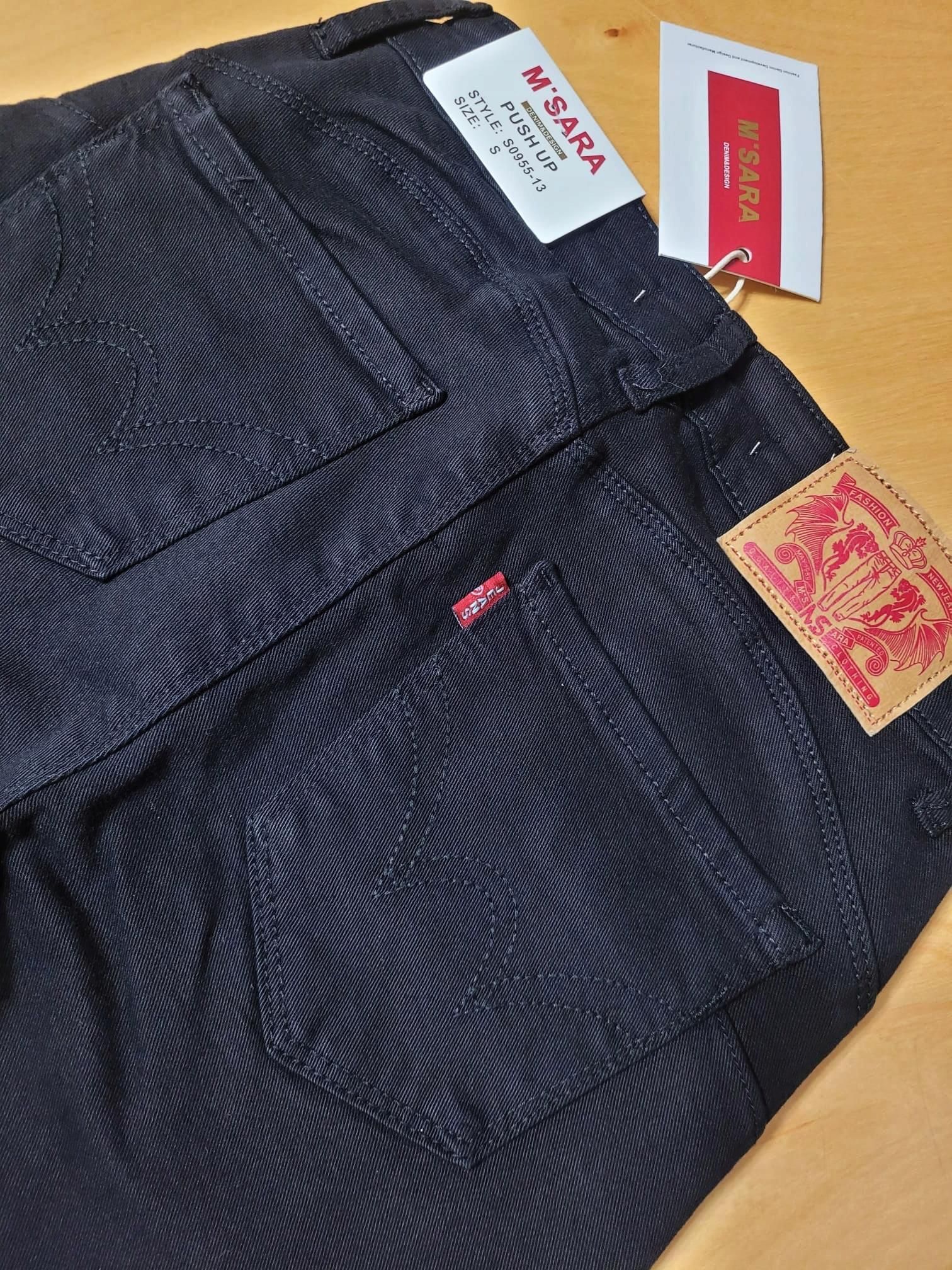 Spodnie jeansy M.sara Life's rurki czarne L - Ceny i opinie - Ceneo.pl