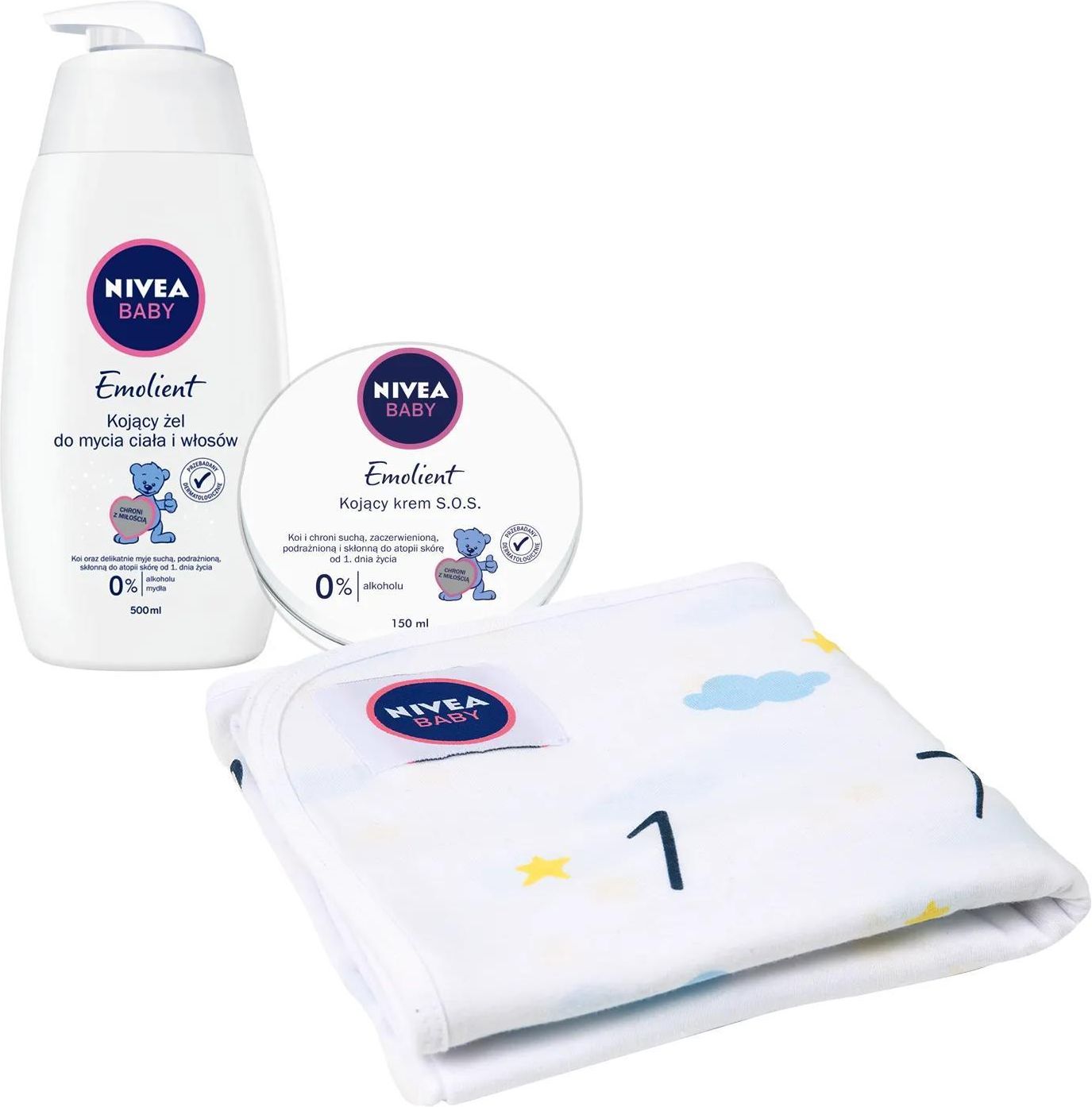 Beiersdorf Ag Zestaw Nivea Baby Emolient Kojący Żel Do Mycia Ciała I Włosów 500Ml + Krem Sos ...