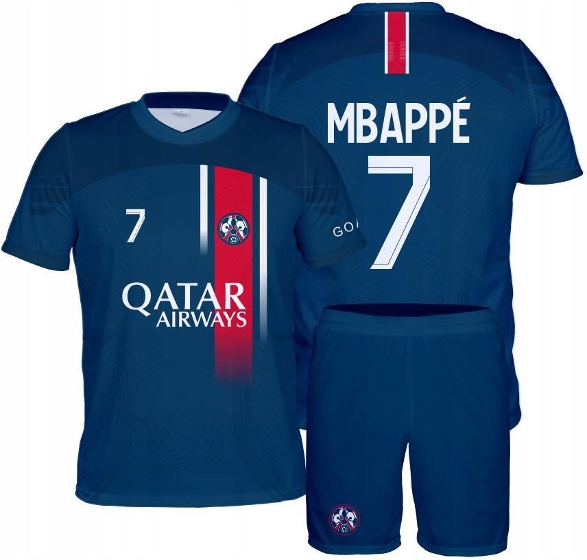 Strój Piłkarski Mbappe Psg Paris Komplet Koszulka spodenki r. 134 cm ...