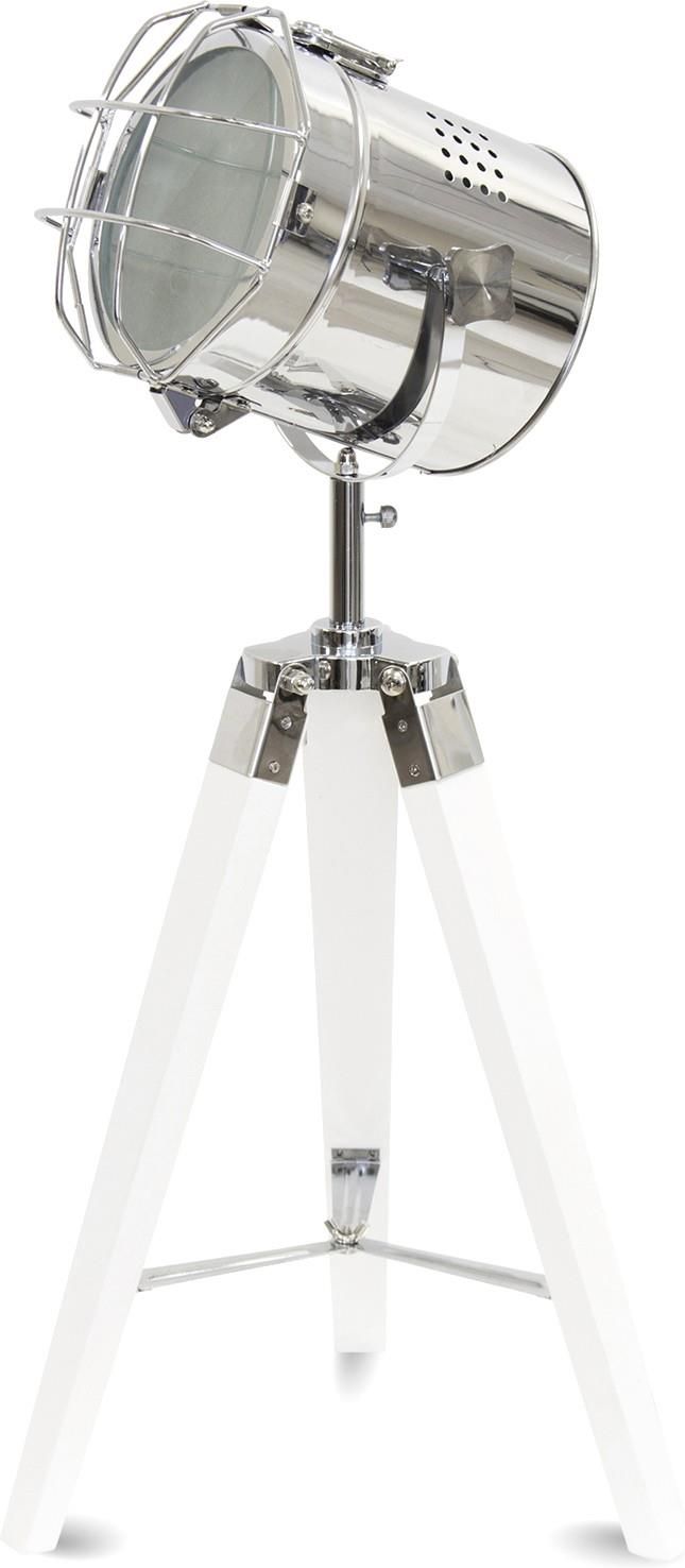 Lampa Art-Pol Lampa Stołowa 112329 Reflektor Biało/Srebrny Retro ...