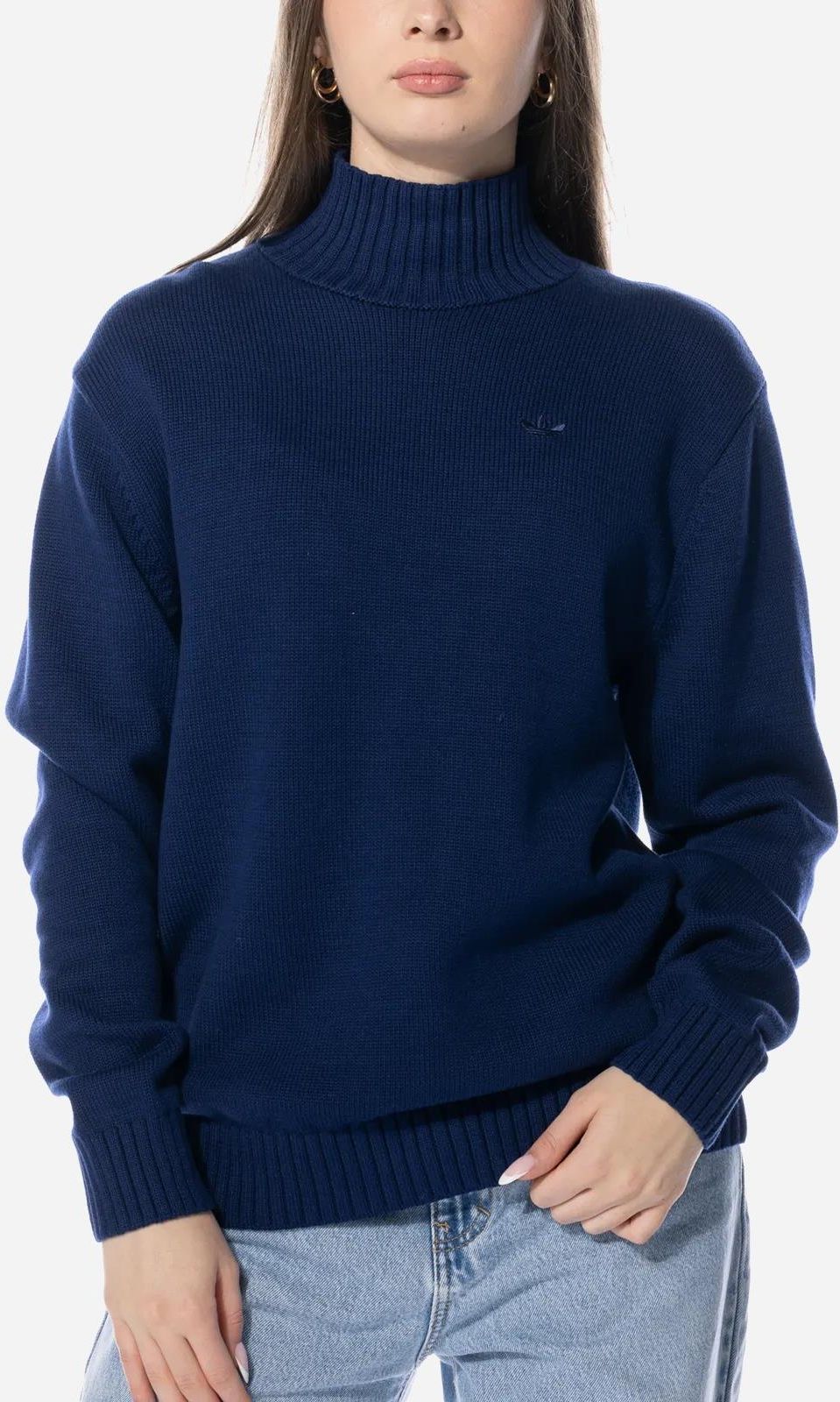 Adidas Sweter z golfem bawełniany luźny Premium Essentials Knit Jumper ...