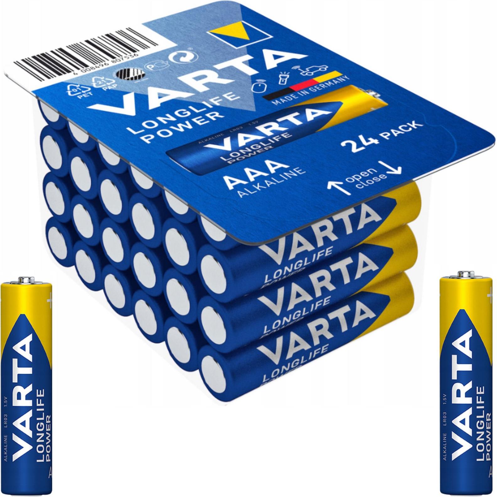 Varta Zestaw 24 X Lr03 R3 Aaa Baterie Longlife Power Szt Box ...
