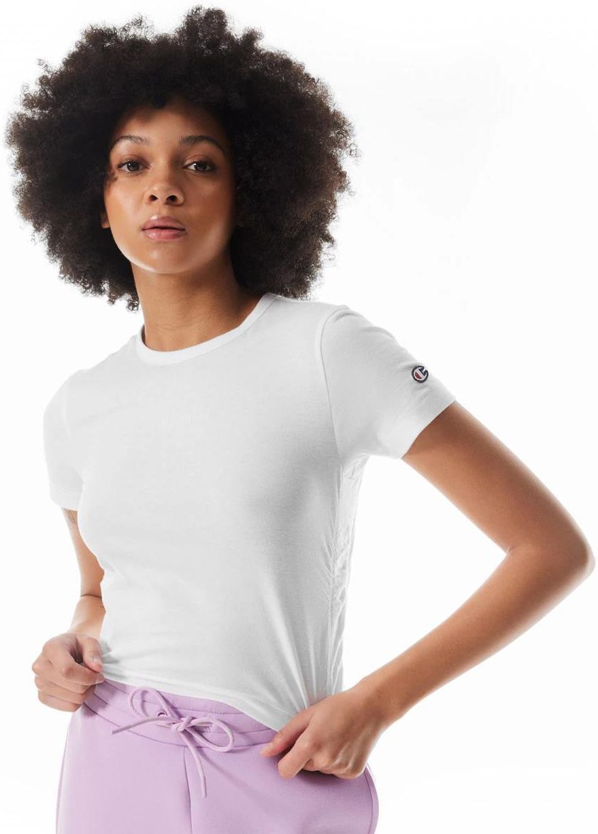 Damski t-shirt basic Champion Legacy Crewneck Croptop T-Shirt - biały - Ceny i opinie - Ceneo.pl