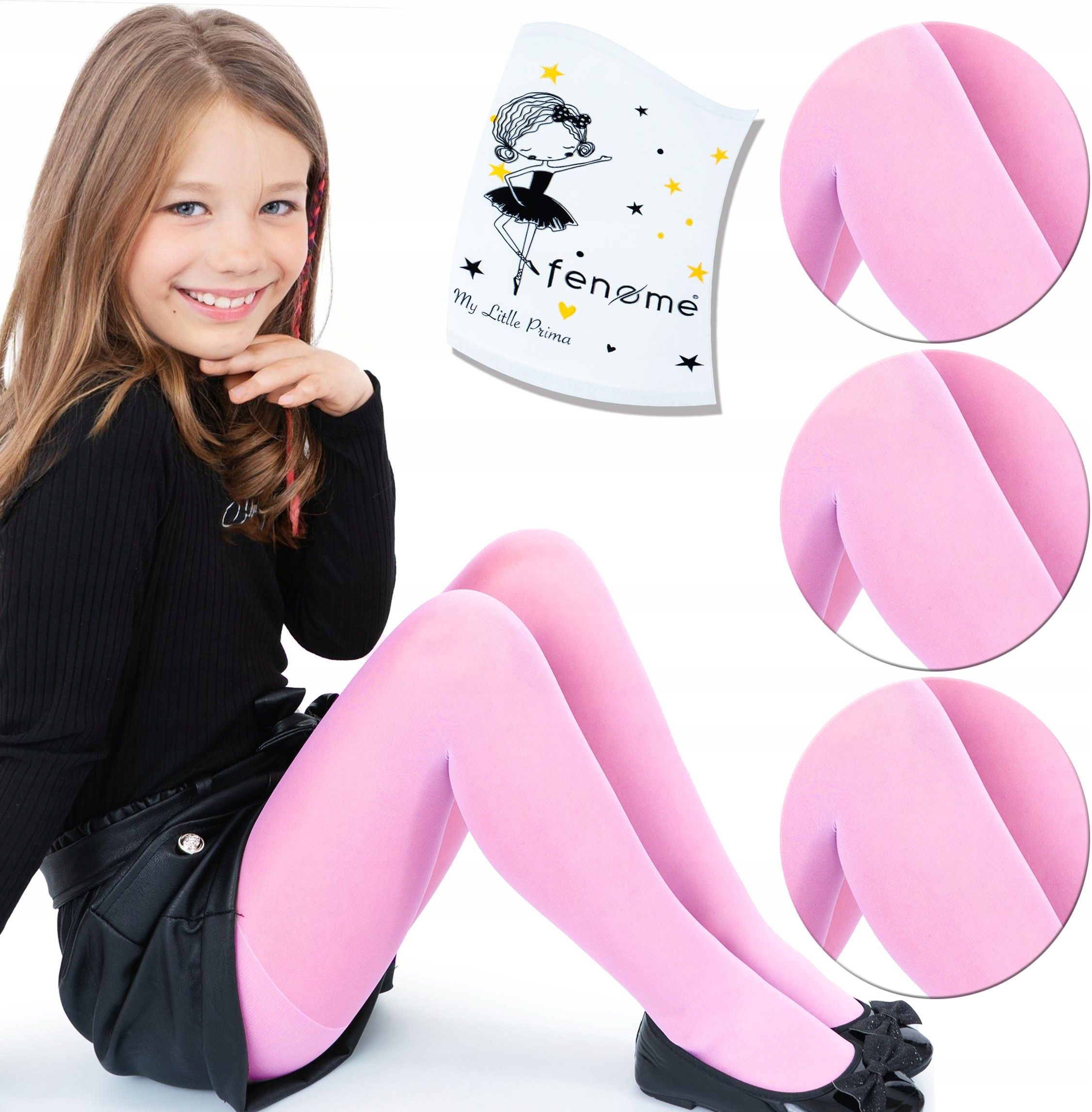 Zestaw 3xRÓŻOWE Rajstopy Dziewczęce 20den Mat Fenome Polska pierwsza ...