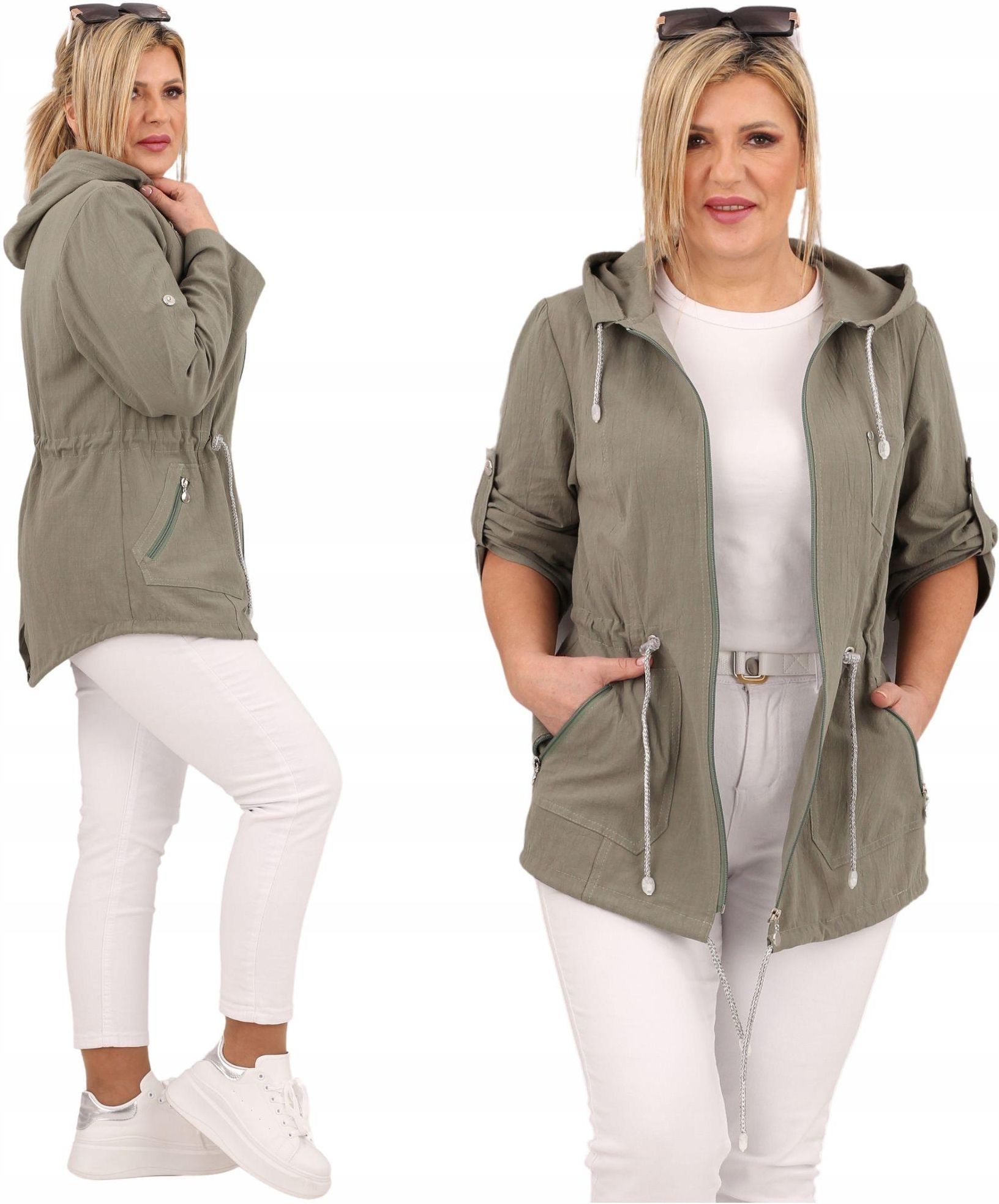 Kurtka Parka Lekka Bawełniana Polski Producent Duże Rozmiary 42-54 ...