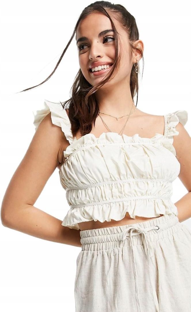 Skylar Rose ilo Falbankami Z Top Kremowy Xs - Ceny i opinie - Ceneo.pl