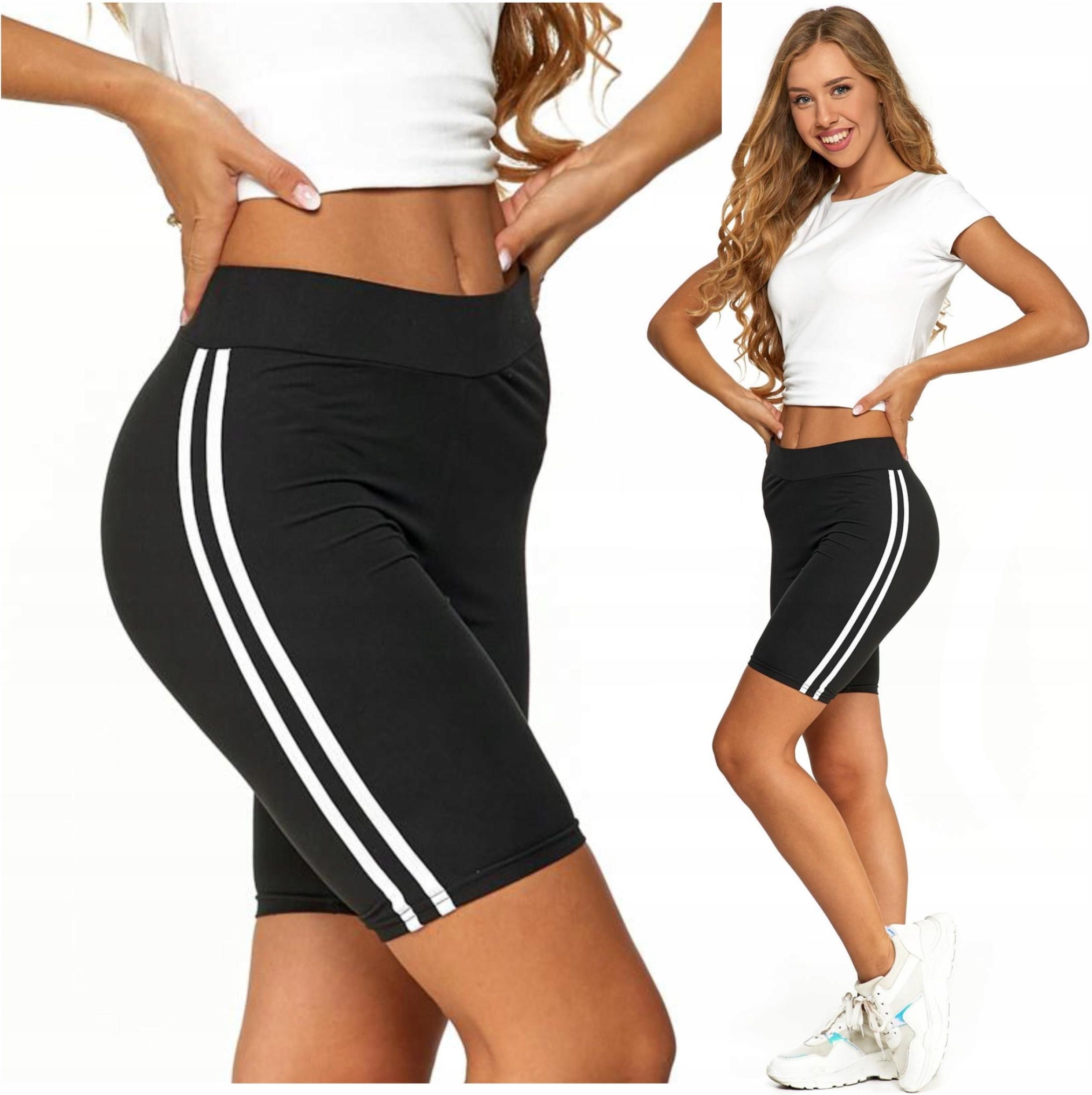 Legginsy Krótkie z Lampasami Damskie Kolarki Kryjące Getry Xs Moraj ...