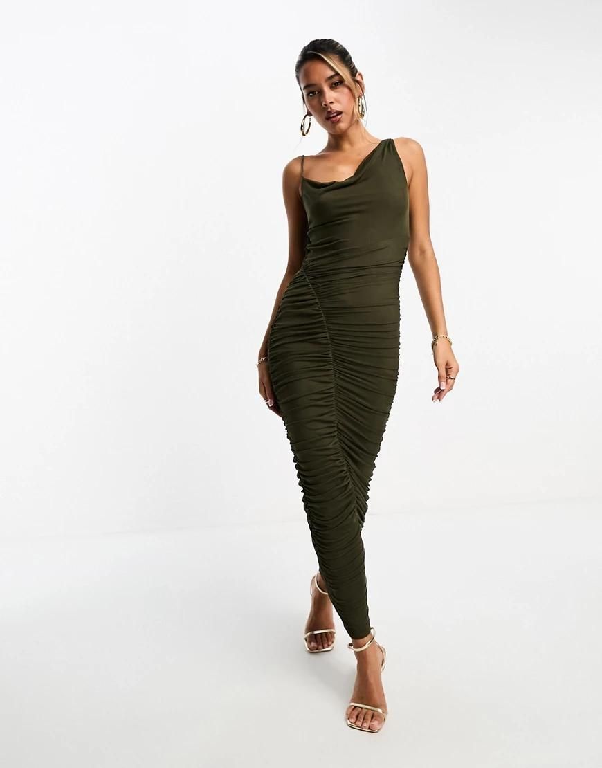 Asos Design fxp marszczenia maxi siateczka asymetria sukienka ołówkowa Xs - Ceny i opinie - Ceneo.pl