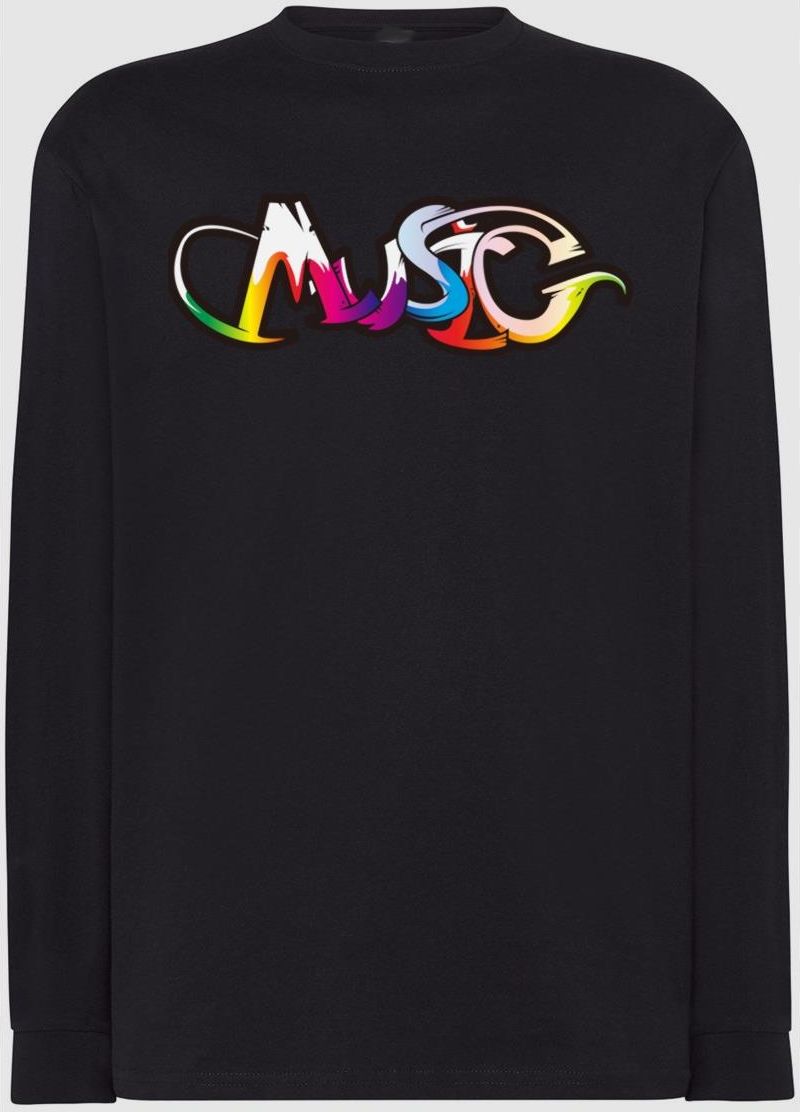 Longsleeve męski nadruk napis Music Muzyka r.L - Ceny i opinie - Ceneo.pl